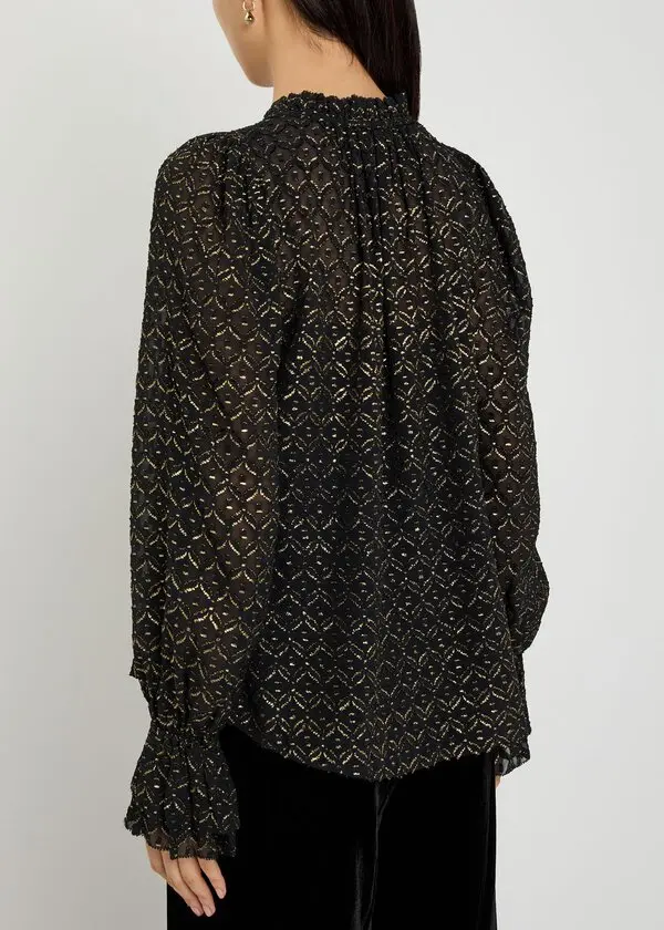 Veronica Beard Maxime Fil Coupé Chiffon Blouse