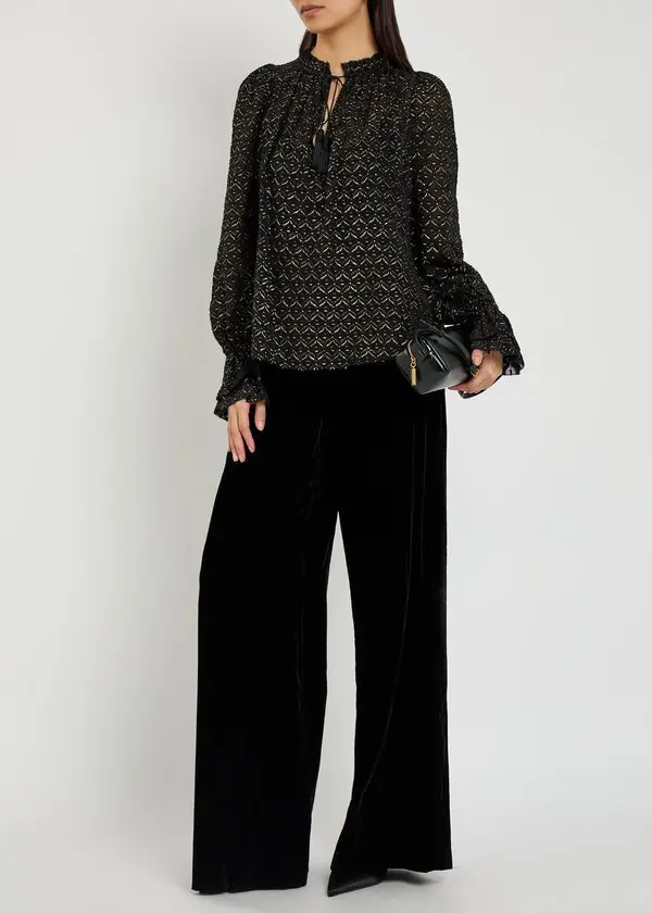 Veronica Beard Maxime Fil Coupé Chiffon Blouse