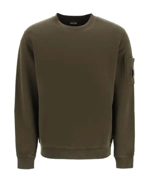 C.P. COMPANY Logo Plaque Crewneck Sweatshirt