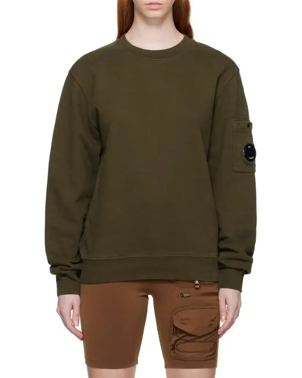 C.P. COMPANY Logo Plaque Crewneck Sweatshirt