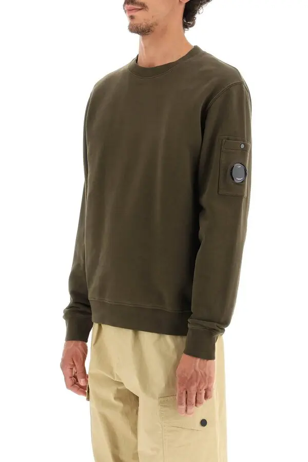 C.P. COMPANY Logo Plaque Crewneck Sweatshirt