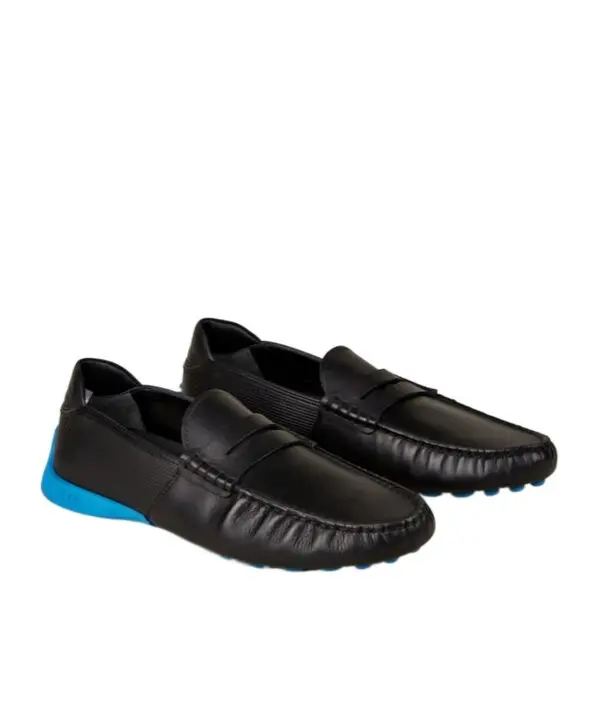 TOD'S Automobili Lamborghini Leather Slip-on Driving Shoes - Black