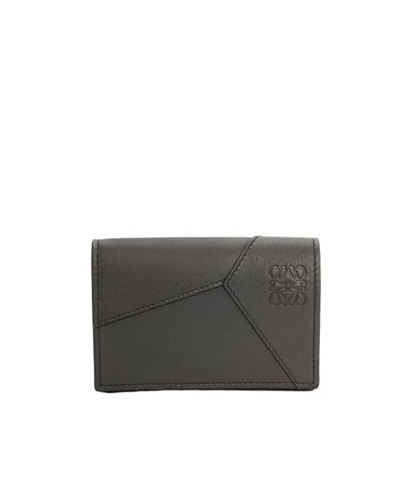 Loewe Puzzle Business Cardholder In Classic Calfskin - Black