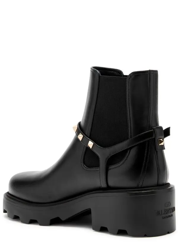 Valentino Garavani Rockstud Beatle Leather Ankle Boot