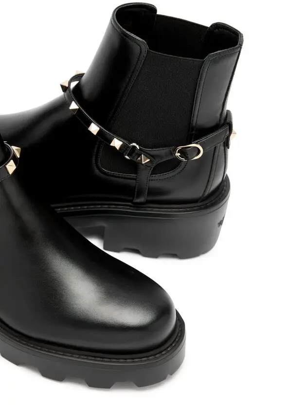 Valentino Garavani Rockstud Beatle Leather Ankle Boot