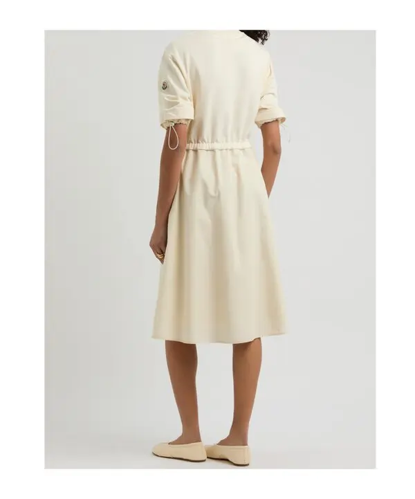 Moncler Cotton And Woven Midi Dress