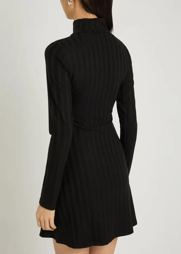 REFORMATION Libra Subtle-stripe Stretch-jersey Mini Dress