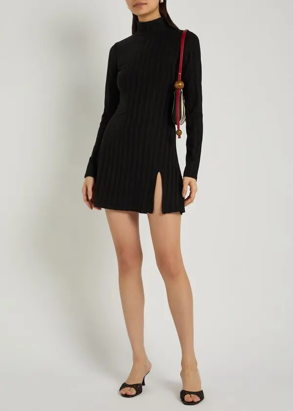 REFORMATION Libra Subtle-stripe Stretch-jersey Mini Dress
