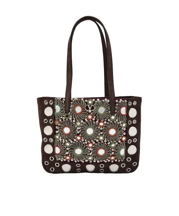 Valentino Garavani Nellc?te Mirror Suede Mini Tote Bag