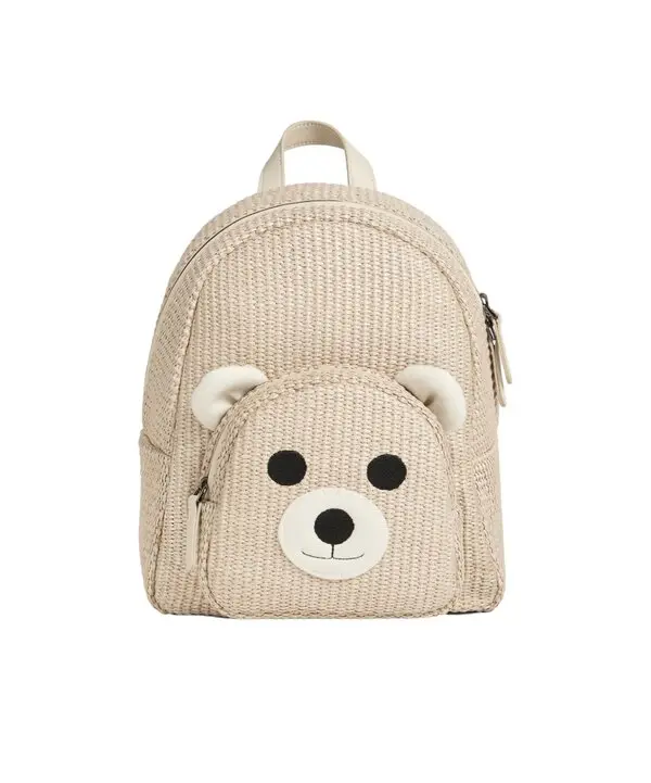 Brunello Cucinelli Raffia Bear Backpack - Beige