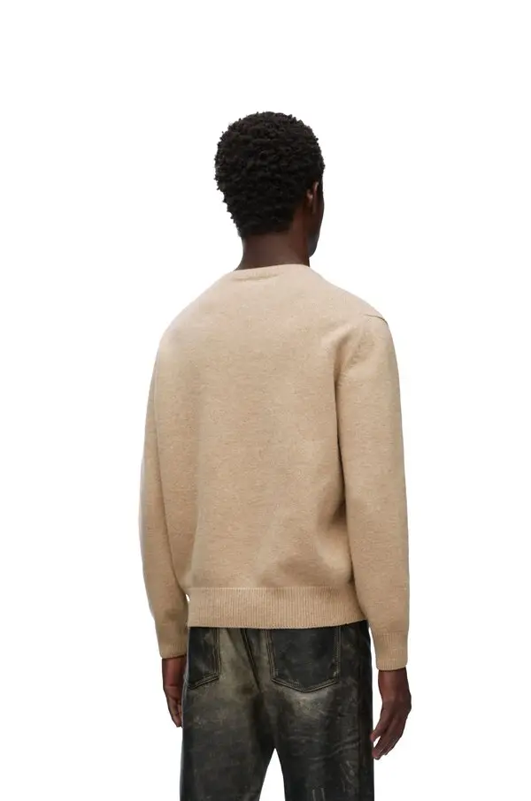Loewe Wool Sweater With Anagram Embroidery - Nude