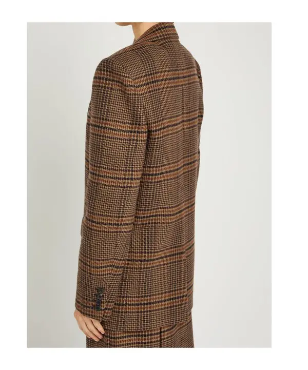 Saint Laurent Houndstooth Wool Blazer