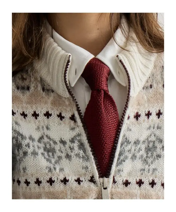 Brunello Cucinelli Textured Silk Tie - Burgundy