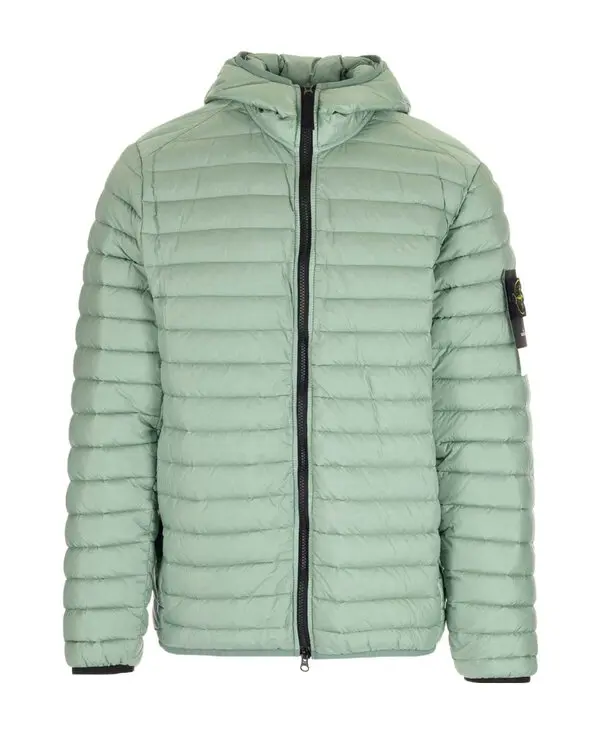 Stone Island Padded Down Hooded Jacket - Sage