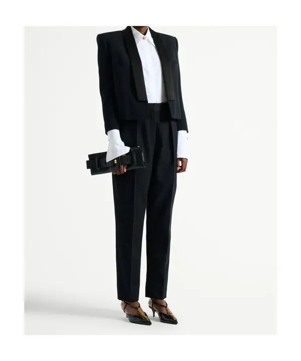 Balmain Cropped Grain De Poudre Jacket