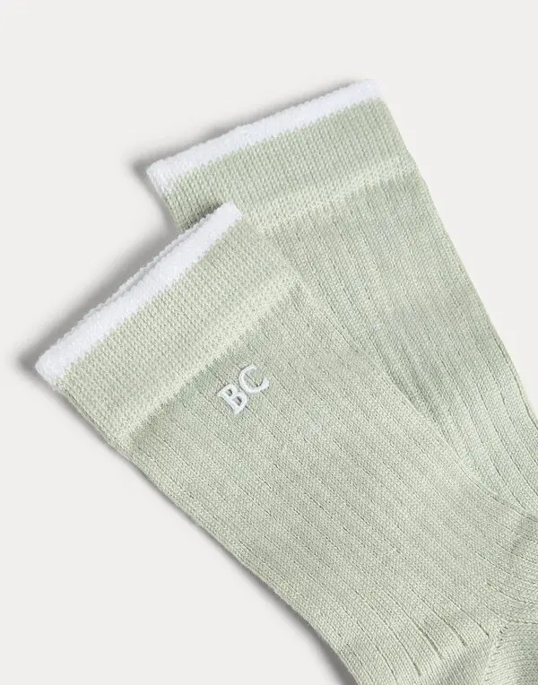 Brunello Cucinelli Cotton Knit Baby Bernie Socks - Mint Green