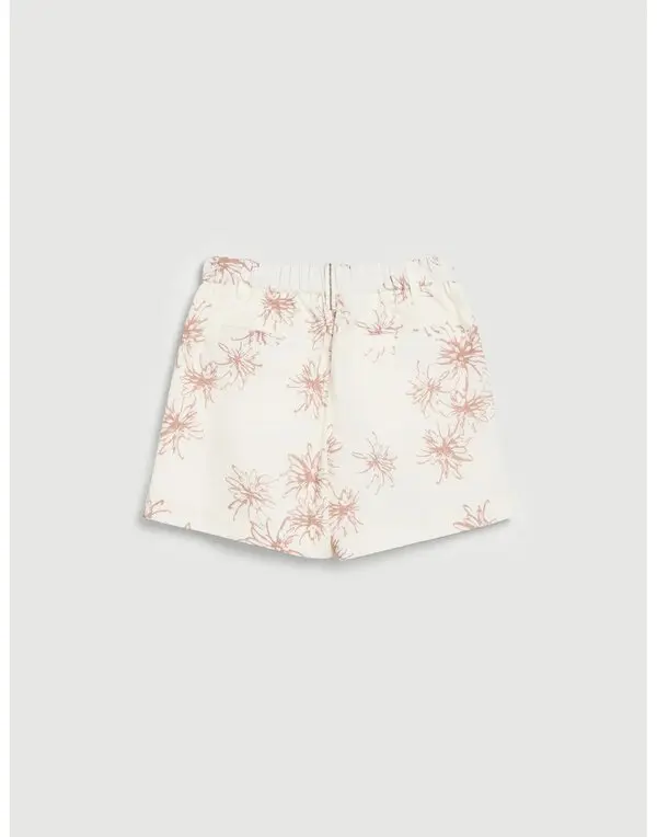 Brunello Cucinelli Cotton Daisy Print Poplin Shorts With Monili