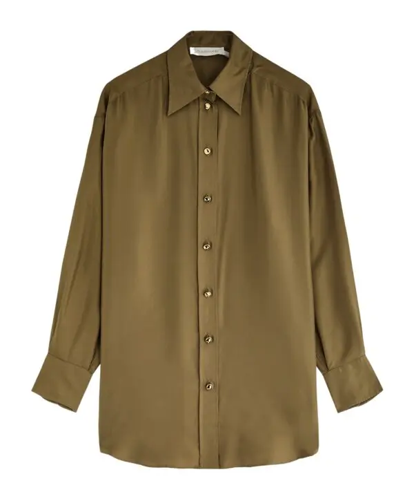 Zimmermann Crush Silk-twill Shirt - Green