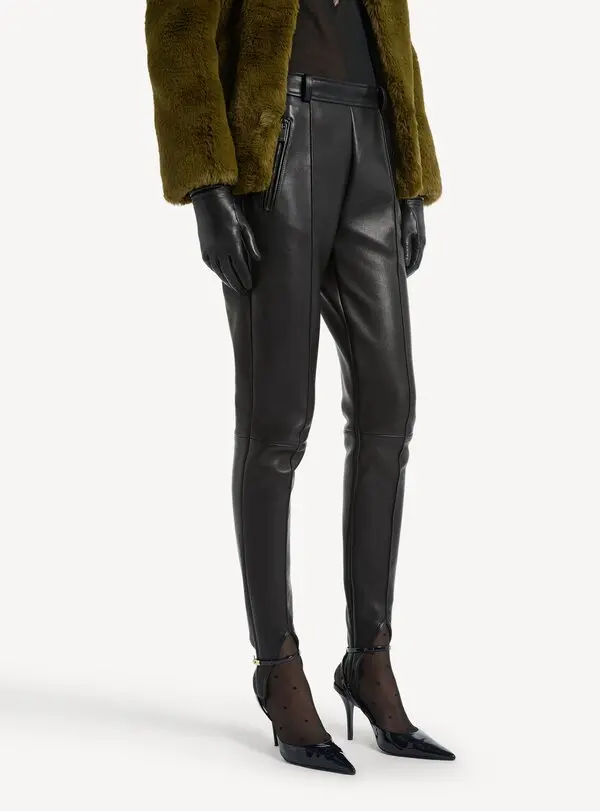 Balmain Stirrup Lambskin Trousers