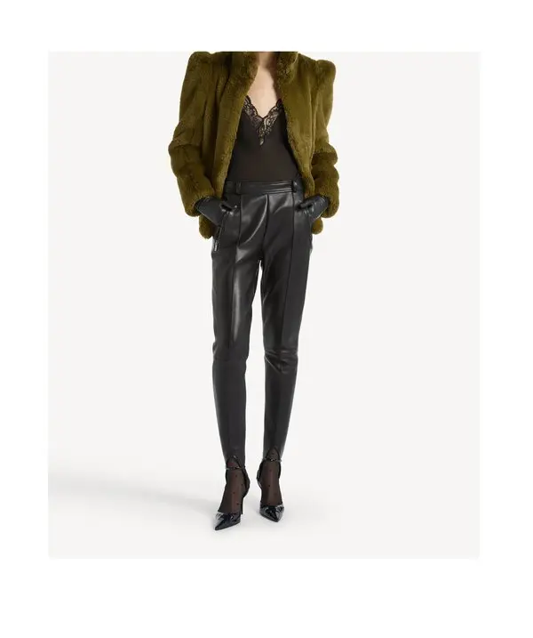 Balmain Stirrup Lambskin Trousers