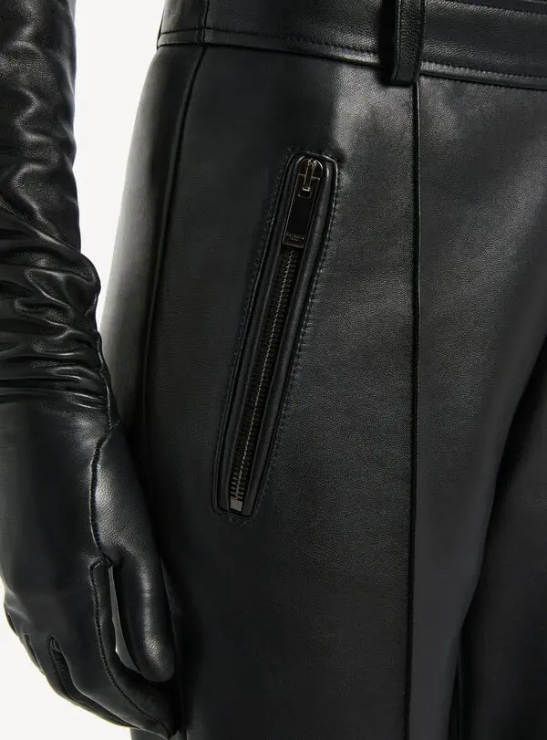 Balmain Stirrup Lambskin Trousers