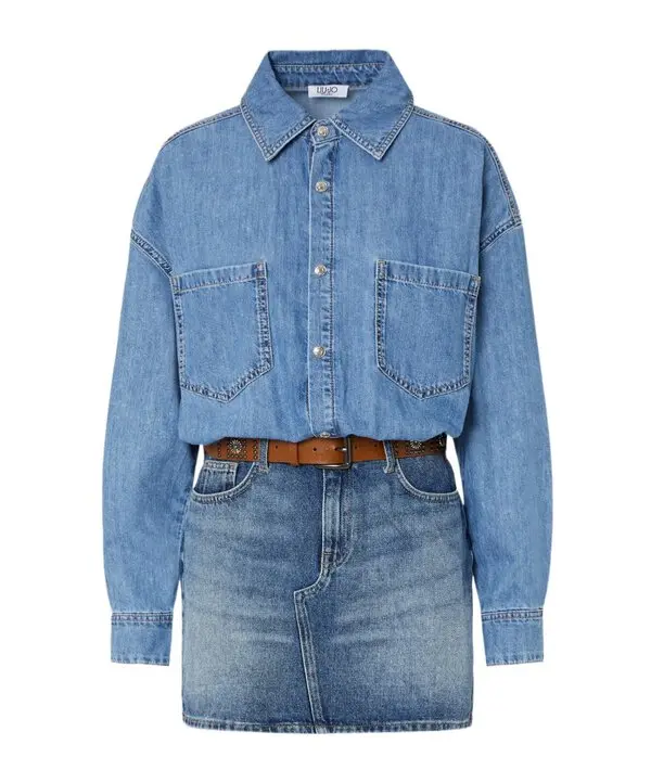 Liu Jo Short Denim Dress With Belt