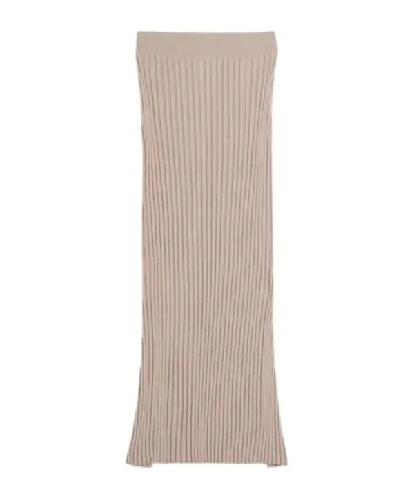 TOD'S Ribbed-knit Midi Skirt - Cream
