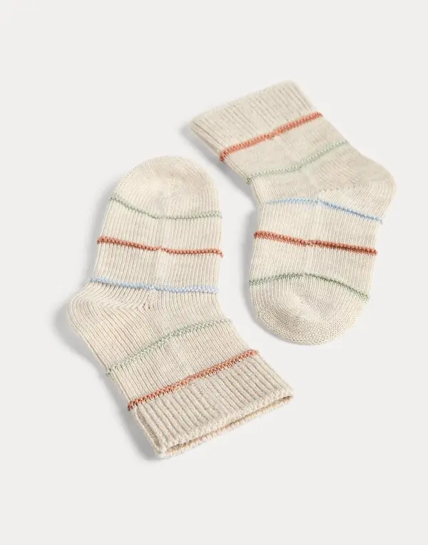 Brunello Cucinelli Striped Cotton Knit Baby Bernie Socks