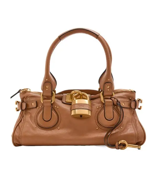 Chloé Paddington Medium Grained Leather Handbag - Brown