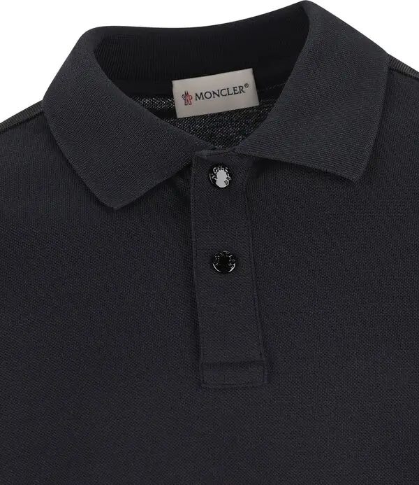 Moncler Long Sleeve Logo Patch Polo Shirt