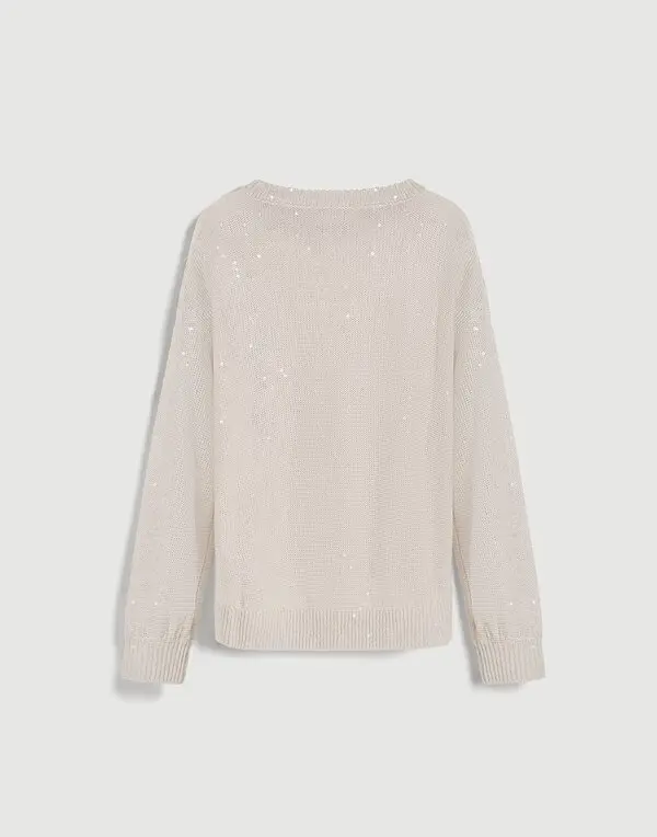 Brunello Cucinelli Linen And Silk Diamond Yarn Sweater