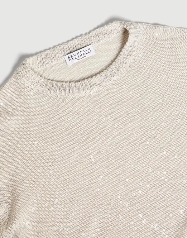 Brunello Cucinelli Linen And Silk Diamond Yarn Sweater