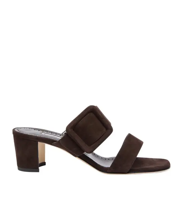 Manolo Blahnik Titubanew 50 Suede Sandals - Black