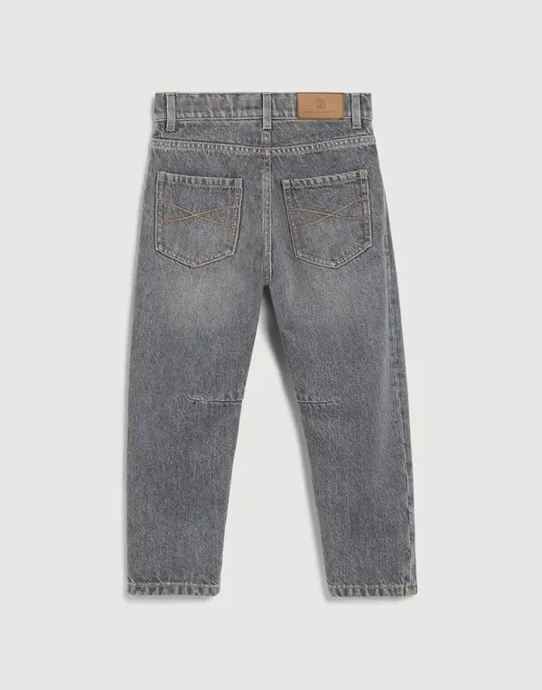 Brunello Cucinelli Greyscale Denim Five-pocket Trousers - Medium Gray