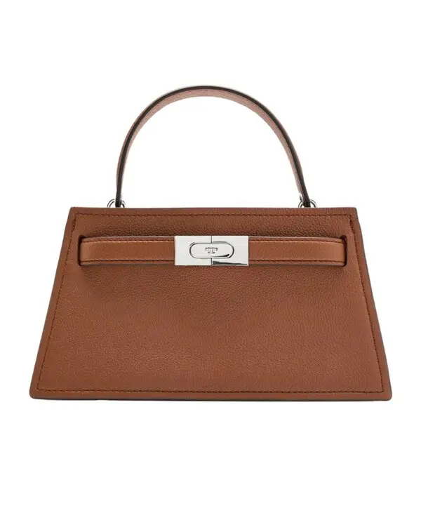 Tory Burch Lee Radziwill Mini Pebbled Leather Top Handle Bag