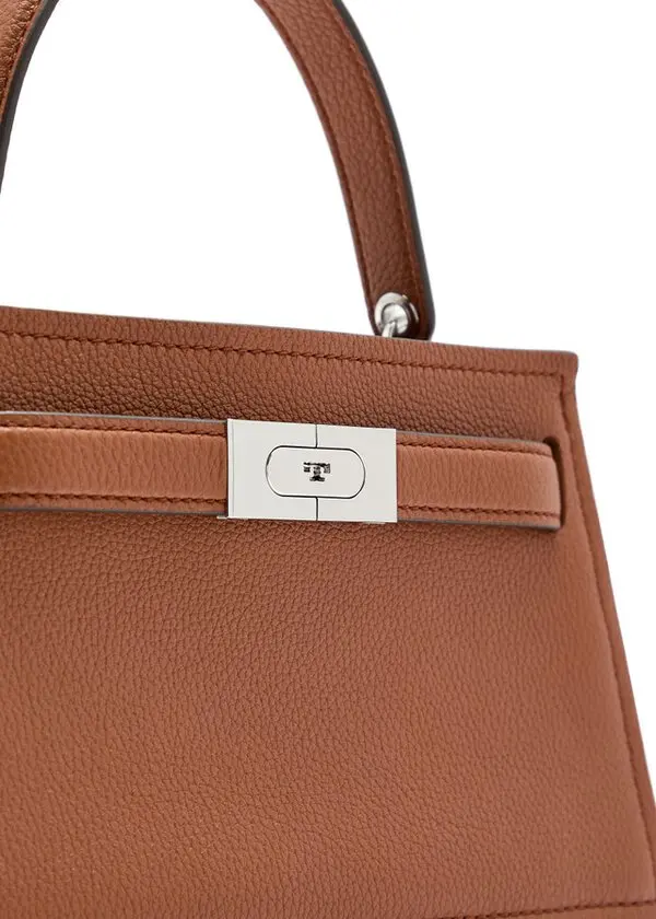 Tory Burch Lee Radziwill Mini Pebbled Leather Top Handle Bag