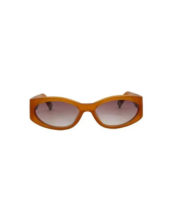 Jacquemus Full Frame Oval Sunglasses With Tinted Lenses - Brown