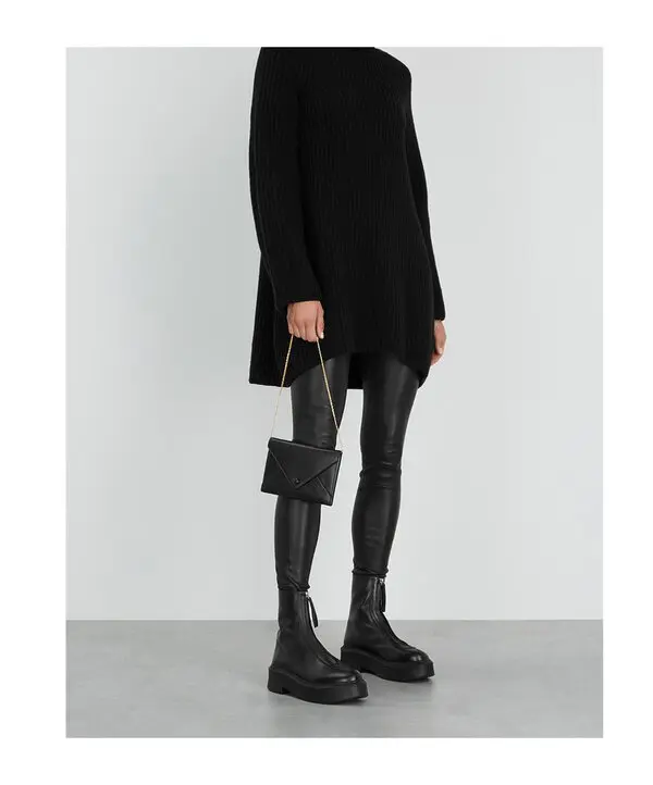 THE ROW Zipped 1 Leather Flatform Ankle Boots