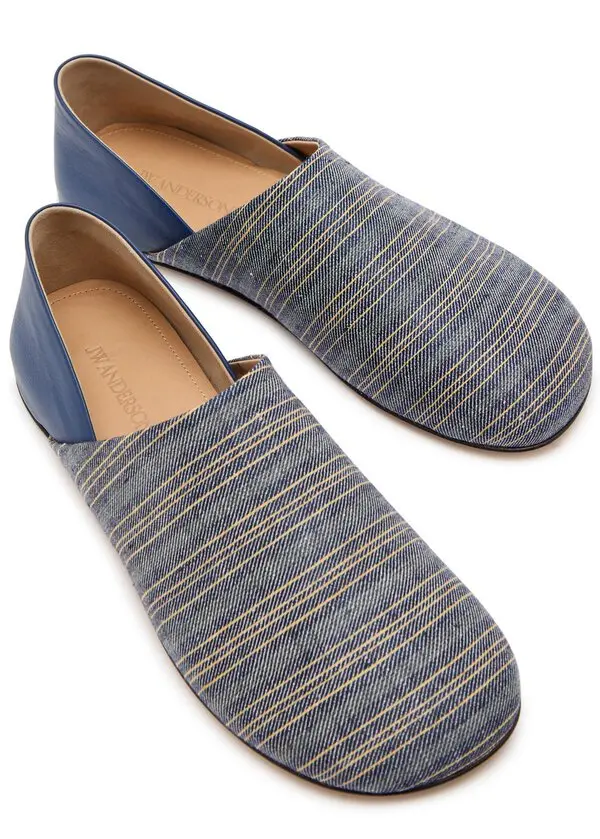 J.W.ANDERSON Striped-jacquard Woven Babouche Flats