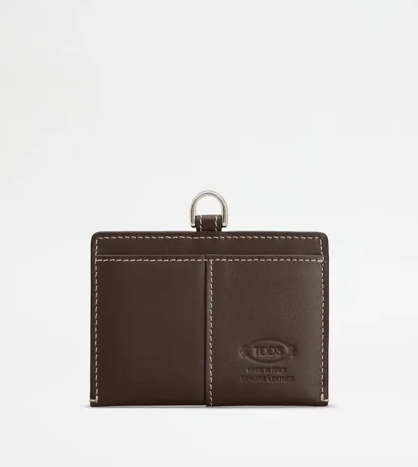 TOD'S Topstitch Badge Cardholder