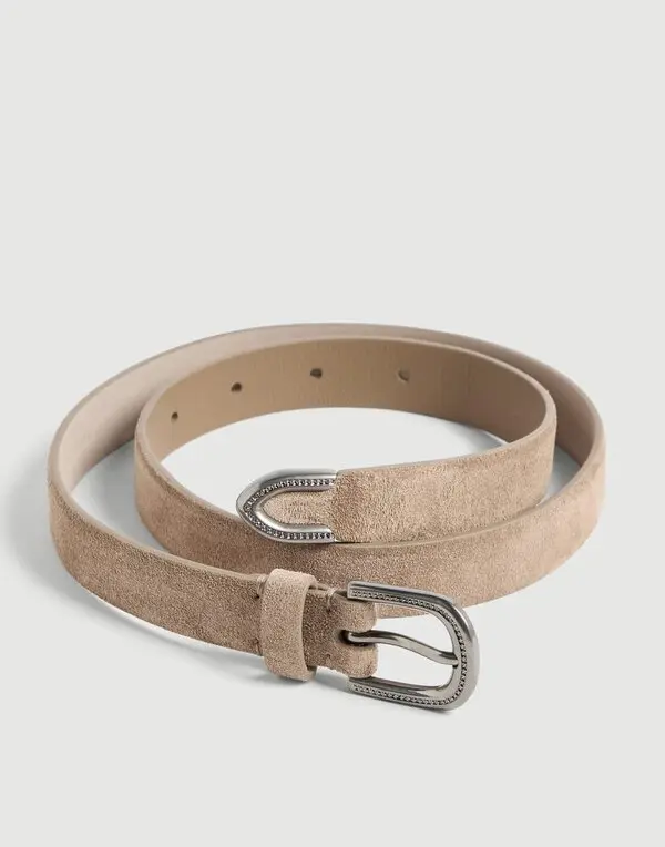 Brunello Cucinelli Monili Embellished Suede Belt