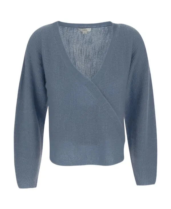 Vince Long-sleeved V-neck Wrap Jumper - Blue