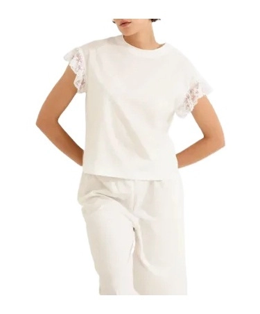 ERES Lace-trim Apricot T-shirt