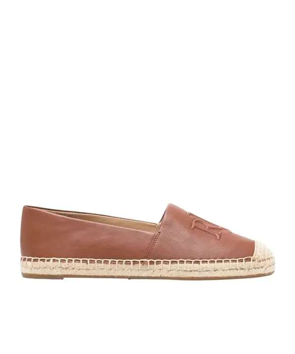 Ralph Lauren Cameryn Embossed Logo Espadrilles - Tan