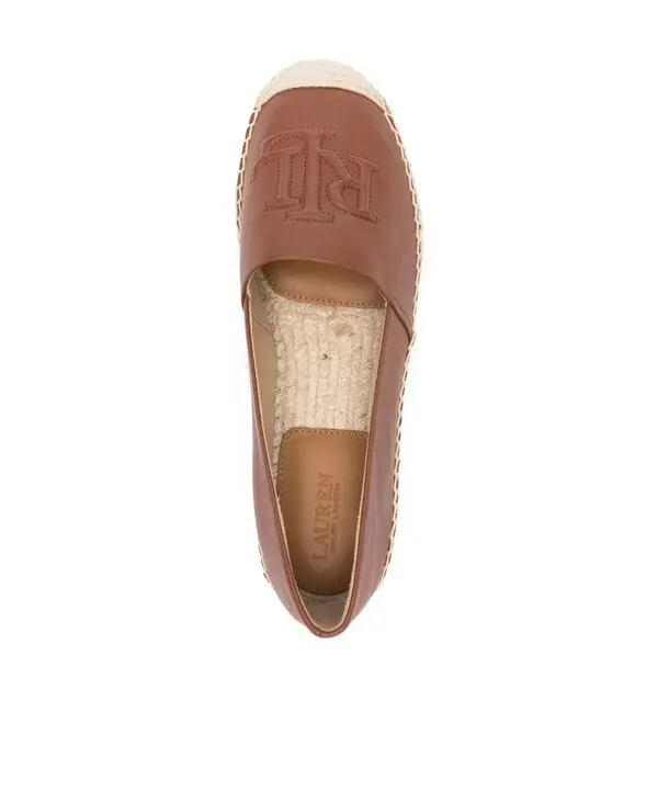 Ralph Lauren Cameryn Embossed Logo Espadrilles - Tan