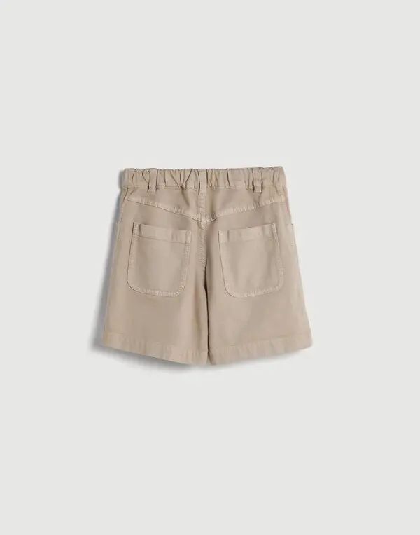 Brunello Cucinelli Pleated Denim Shorts With Nickel-free Beading