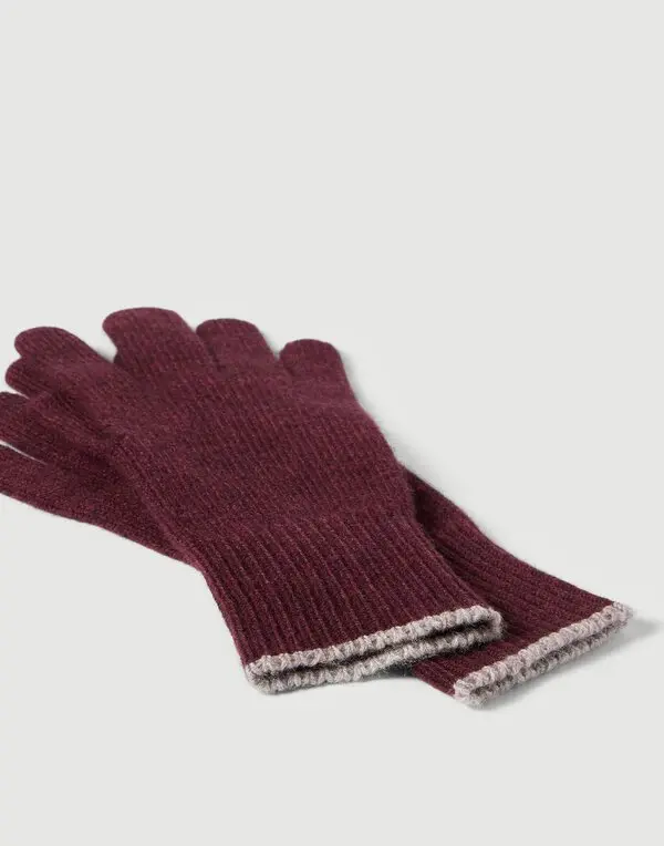 Brunello Cucinelli Cashmere-knit Gloves - Burgundy
