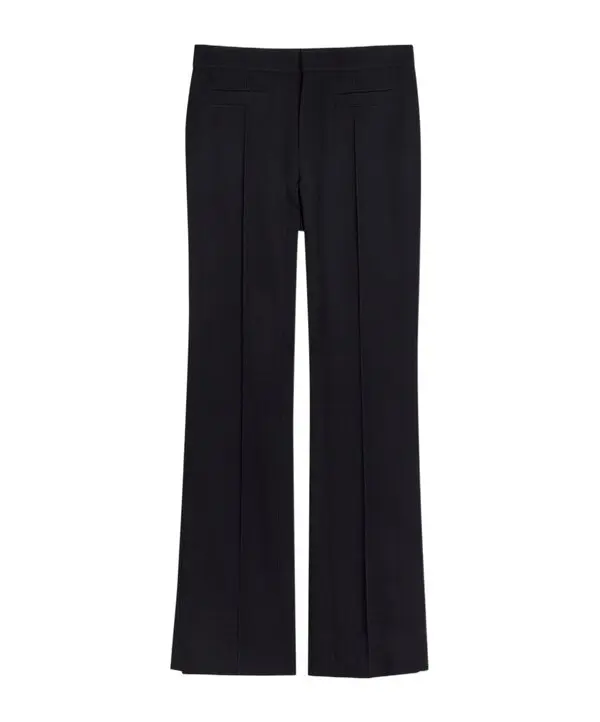 Chloé Pintuck Flared-leg Wool Trousers
