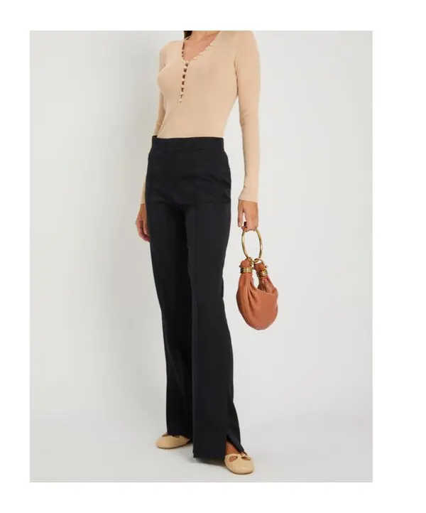 Chloé Pintuck Flared-leg Wool Trousers