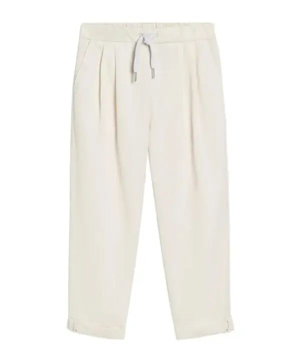 Brunello Cucinelli Twisted Cotton Gabardine Garment-dyed Trousers - Butter